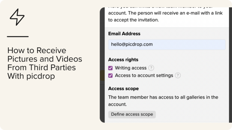 How to receive pictures and videos from third parties with picdrop ...